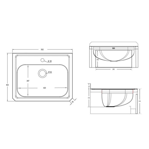 Hands Free Knee Operated Basin KO1XX by MAS | Grates 2 Go